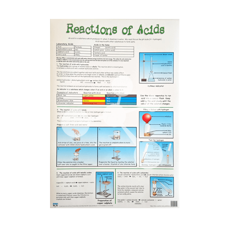 Reactions of Acids Wall Chart for Chemistry Classrooms — SmartLabs